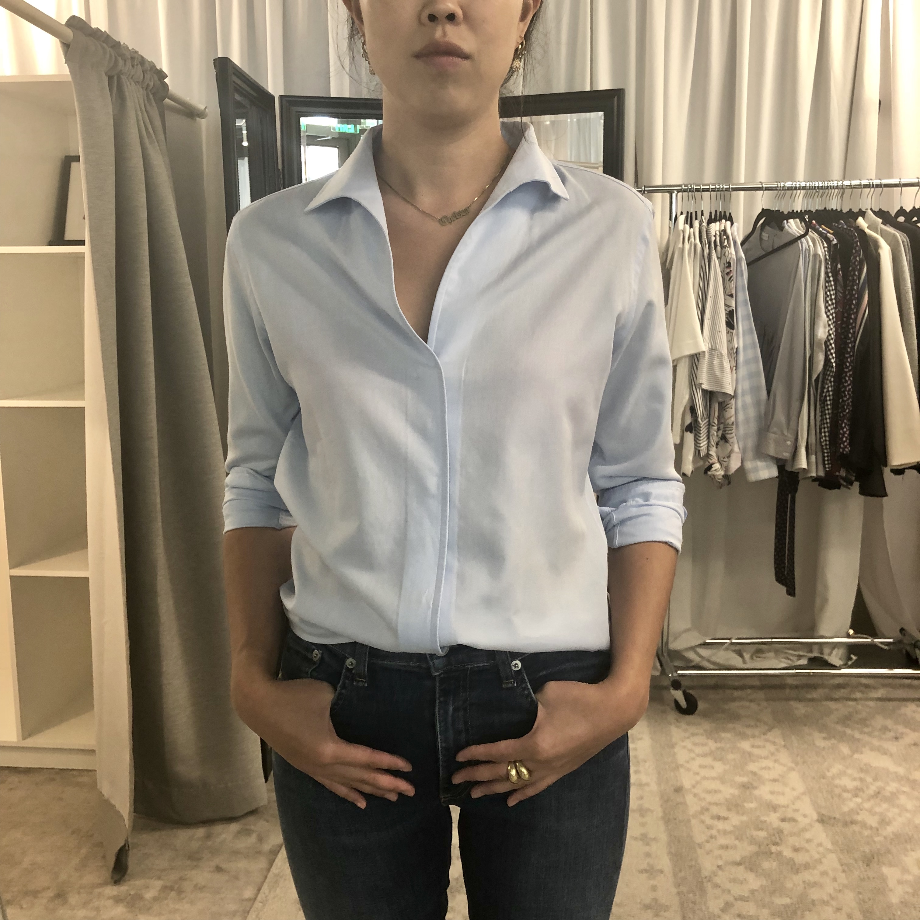 How to Style A Button Down Using the Tuck & Roll | The Curated Column